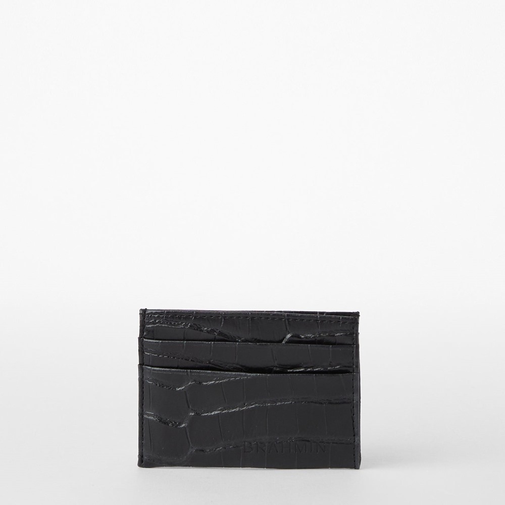 Brahmin Charlie Leather Card Case - Black Baypoint [7634twJV] - $24.00 ...