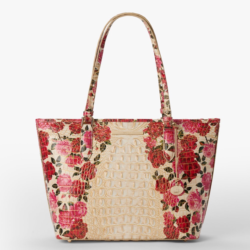 Brahmin Medium Asher Leather Tote - Romantic Roses Ombre Melbourne ...