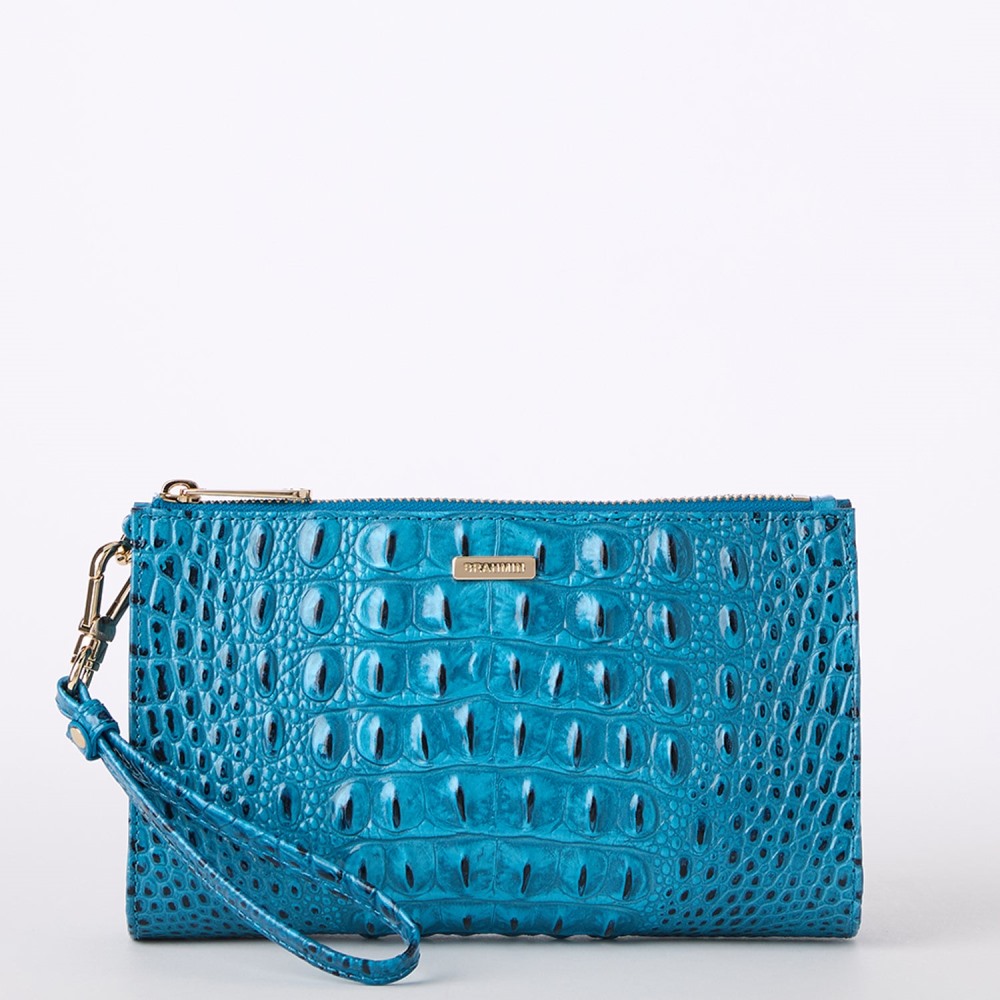 Brahmin Daisy Leather Wristlet - Vibrant Azure [HHHdzJpM] - $57.00 ...