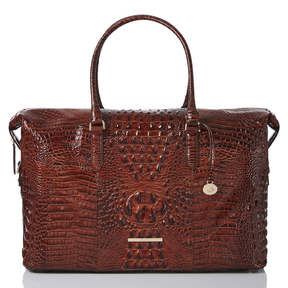 Brahmin Dux Weekender Leather Travel Bag - Pecan [HQhYtCXU] - $109.00 ...