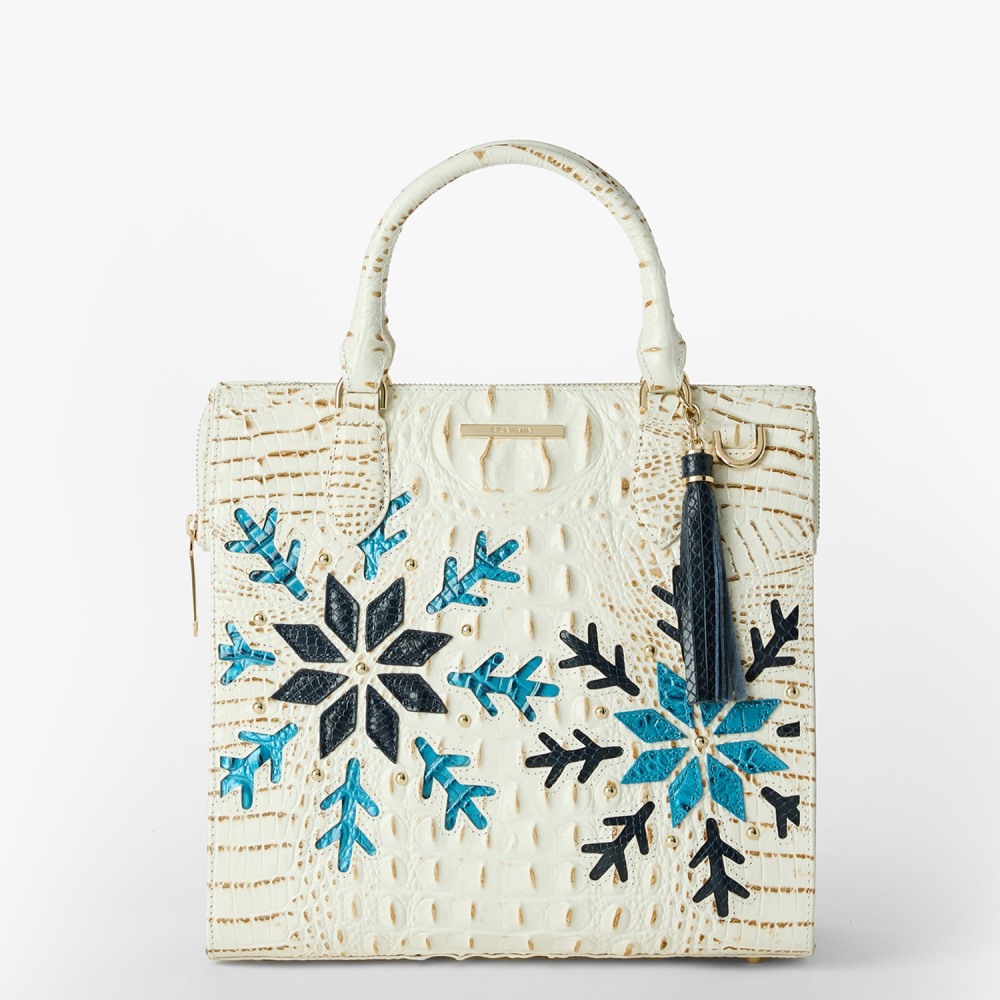 Brahmin Caroline Leather Satchel - Snowball Snowdrift [JCPPA5Oe] - $107 ...