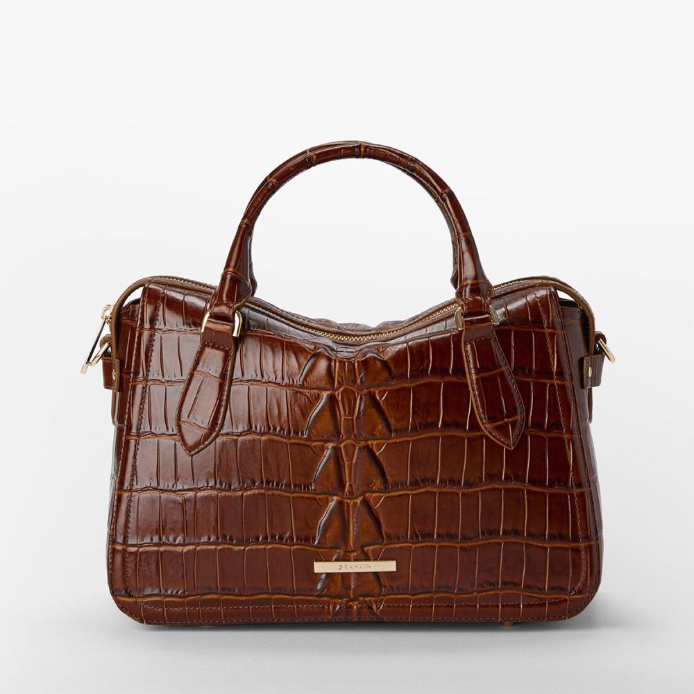 Brahmin Micaela Leather Satchel - Chestnut Marana [NPX7l42n] - $108.00 ...