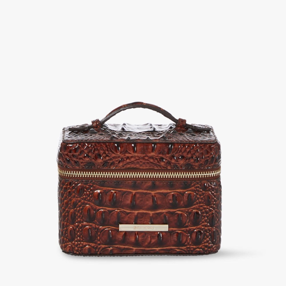 Brahmin Small Charmaine Leather Make-up Case - Pecan Melbourne ...