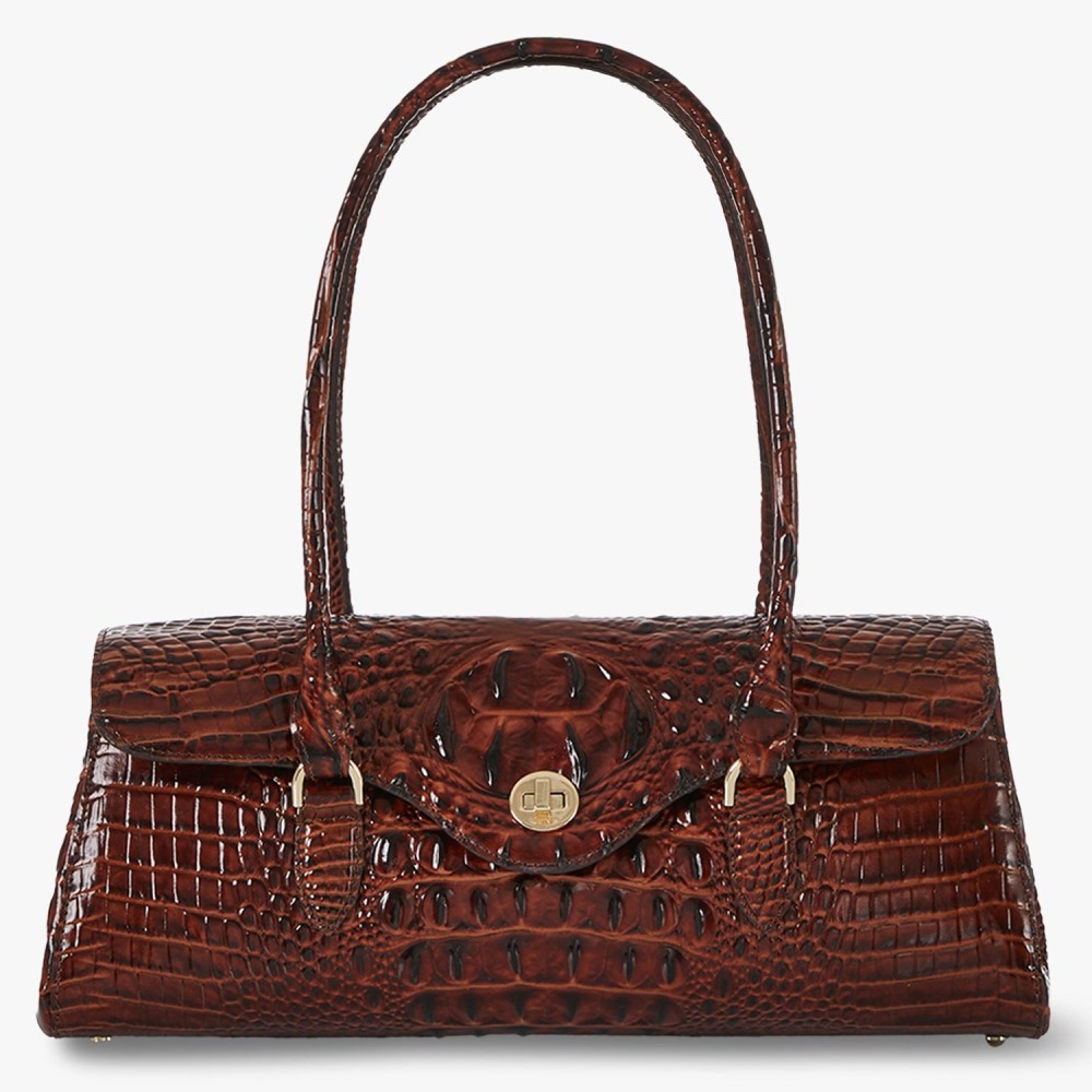 Brahmin Dayan Leather Satchel - Pecan Melbourne [YFm8YAH5] - $106.00 ...
