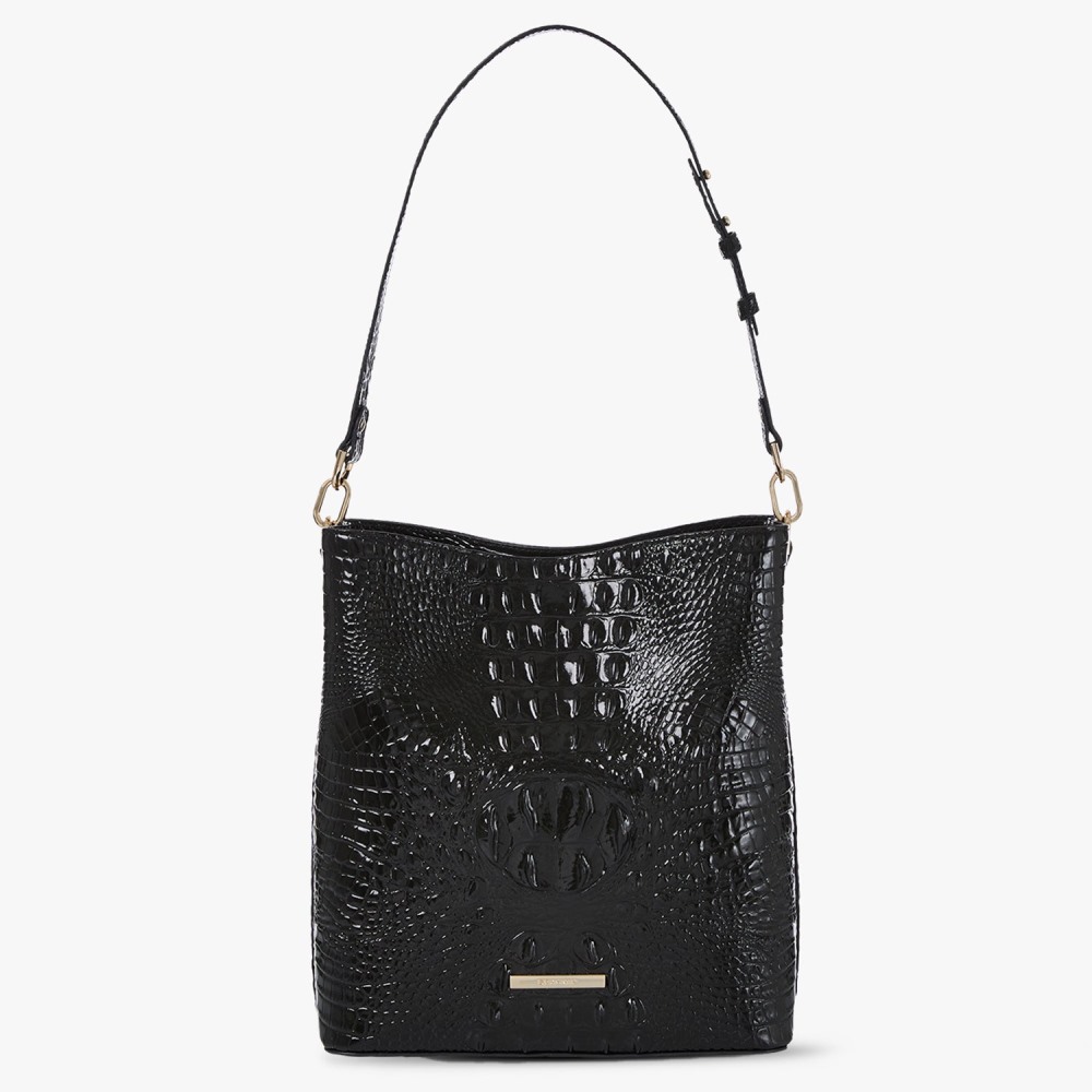 Brahmin Celina Leather Bucket Bag - Black Melbourne [wIdDJfct] - $106. ...